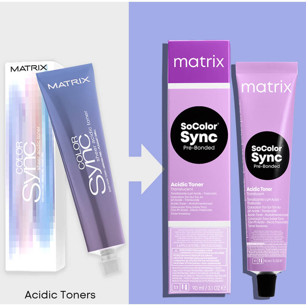 Matrix SoColor Sync Pre-Bonded Acidic Toner - 10PG 90ml | Semi/Demi ...