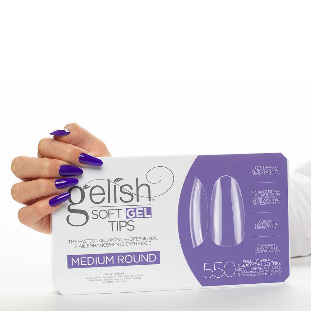 Gelish Soft Gel Tips - Medium Round, Pack of 550 | Nail Tips, Forms ...
