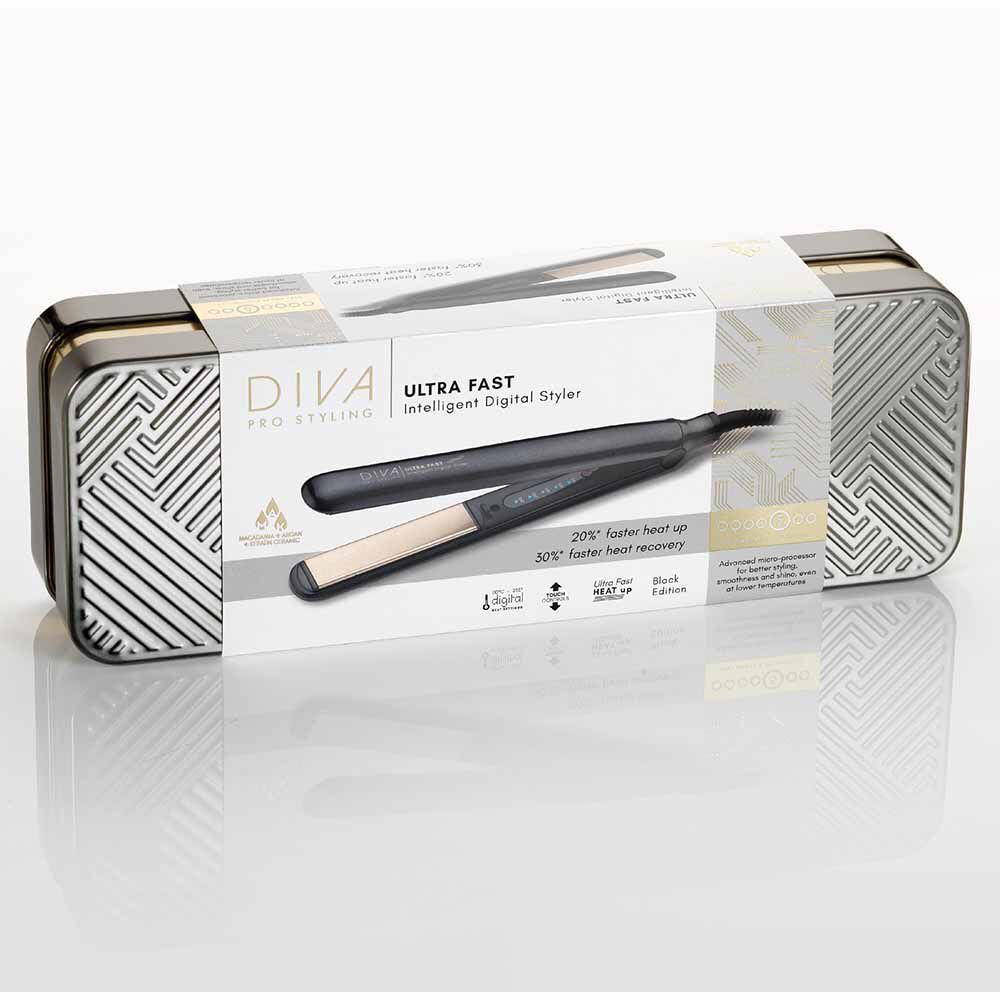 Diva Professional Styling Ultra Fast, Intelligent Digital Styler Black ...