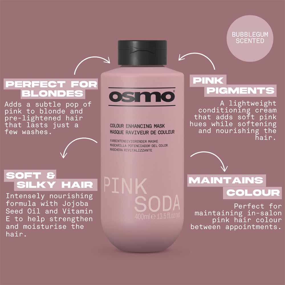 Osmo Pink Soda Colour Enhancing Mask 400ml | Hair Masks & Treatments ...