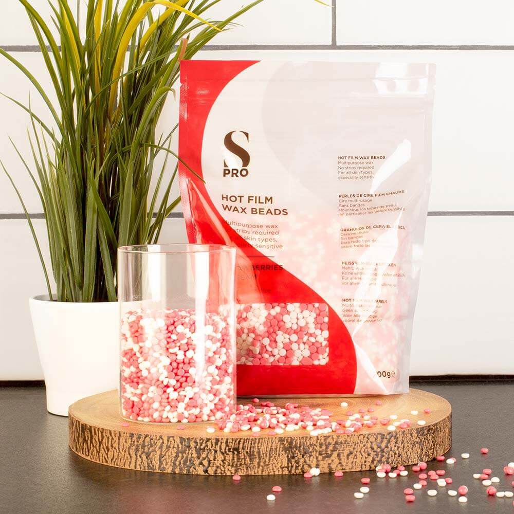 S-PRO Strawberries and Cream Stripless Hot Film Wax Beads Bag, 700g | Hot/Stripless Wax ...