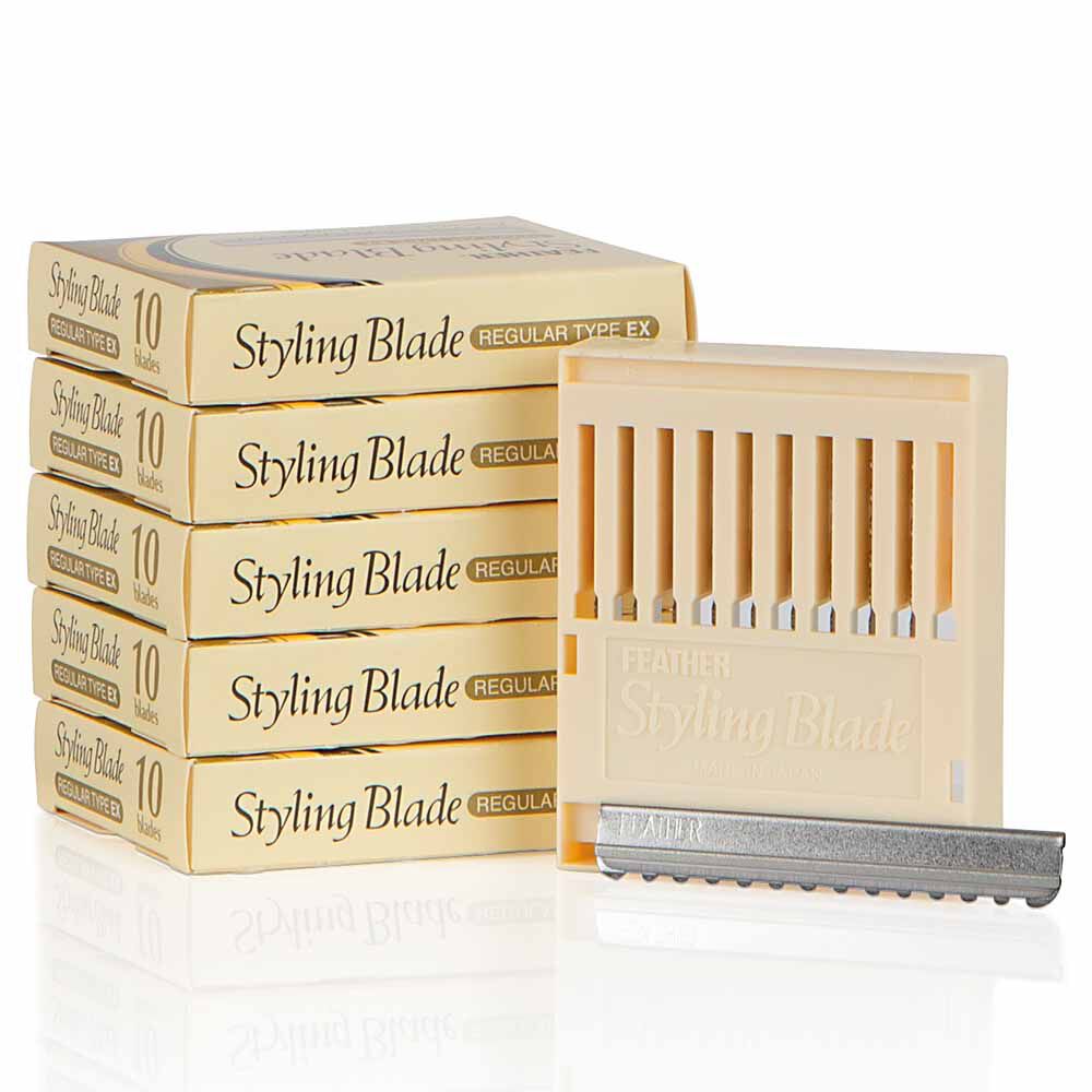 Feather EX Thinning Blades, 5 x Pack of 10 | Thinning Scissors | Salon ...