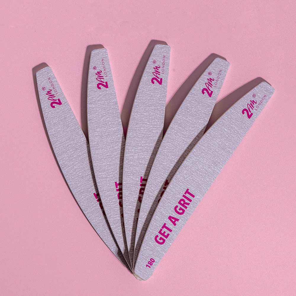 2AM London Nail Files Get A Grit 180/180 Grit - Pack of 5 | Nail Files ...
