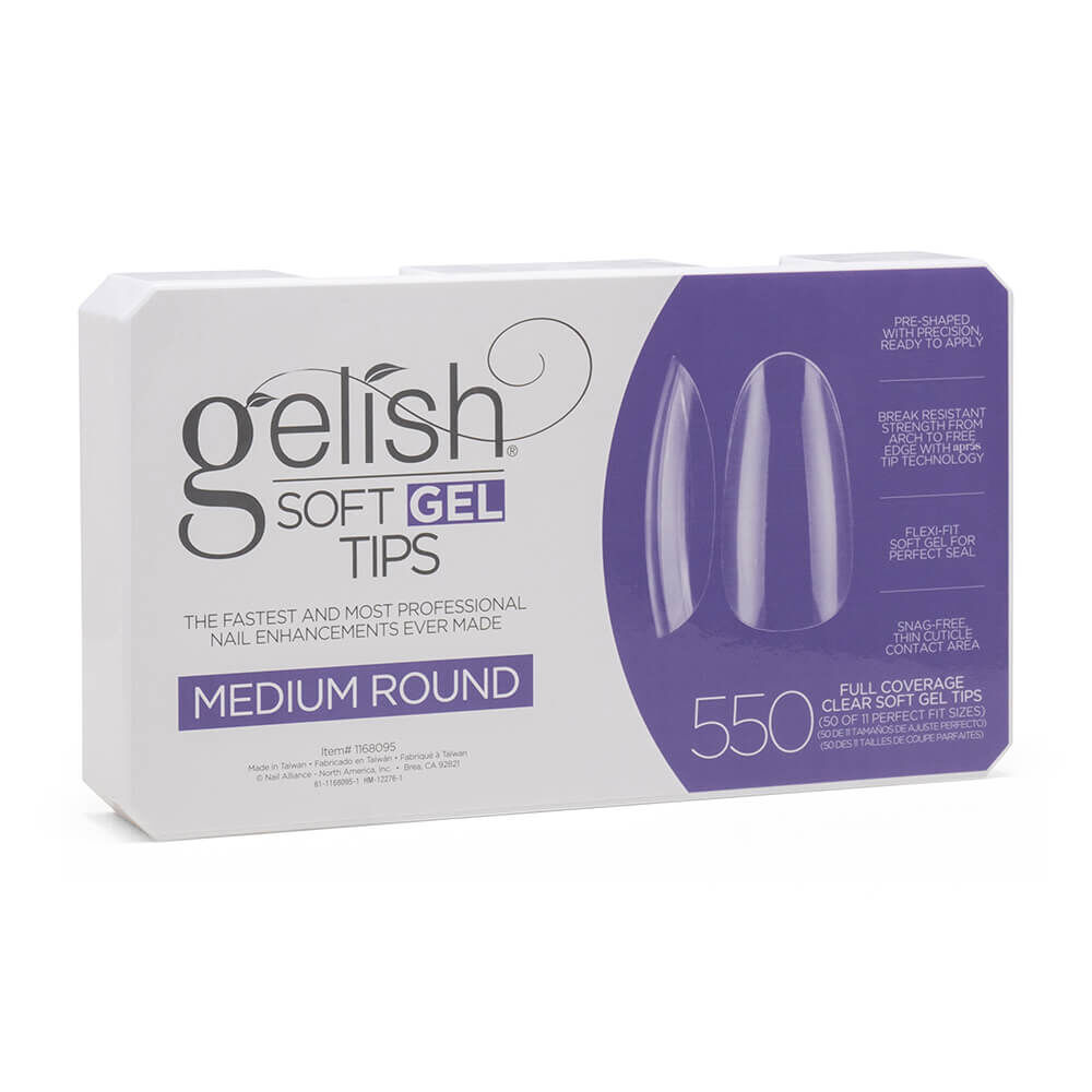 Gelish Soft Gel Tips - Medium Round, Pack of 550 | Nail Tips Forms ...