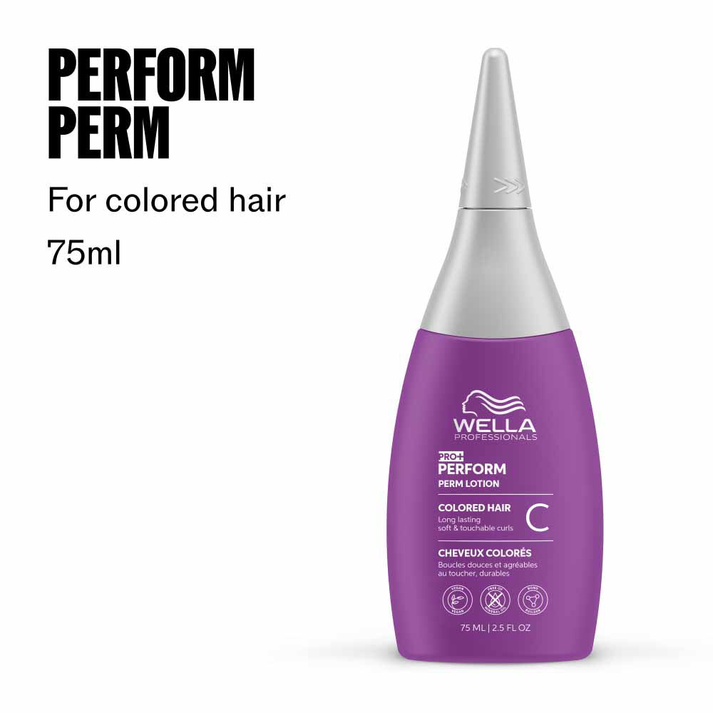 Wella Professionals Perform+ Perm Lotion (Curl) for Coloured Hair 75ml ...