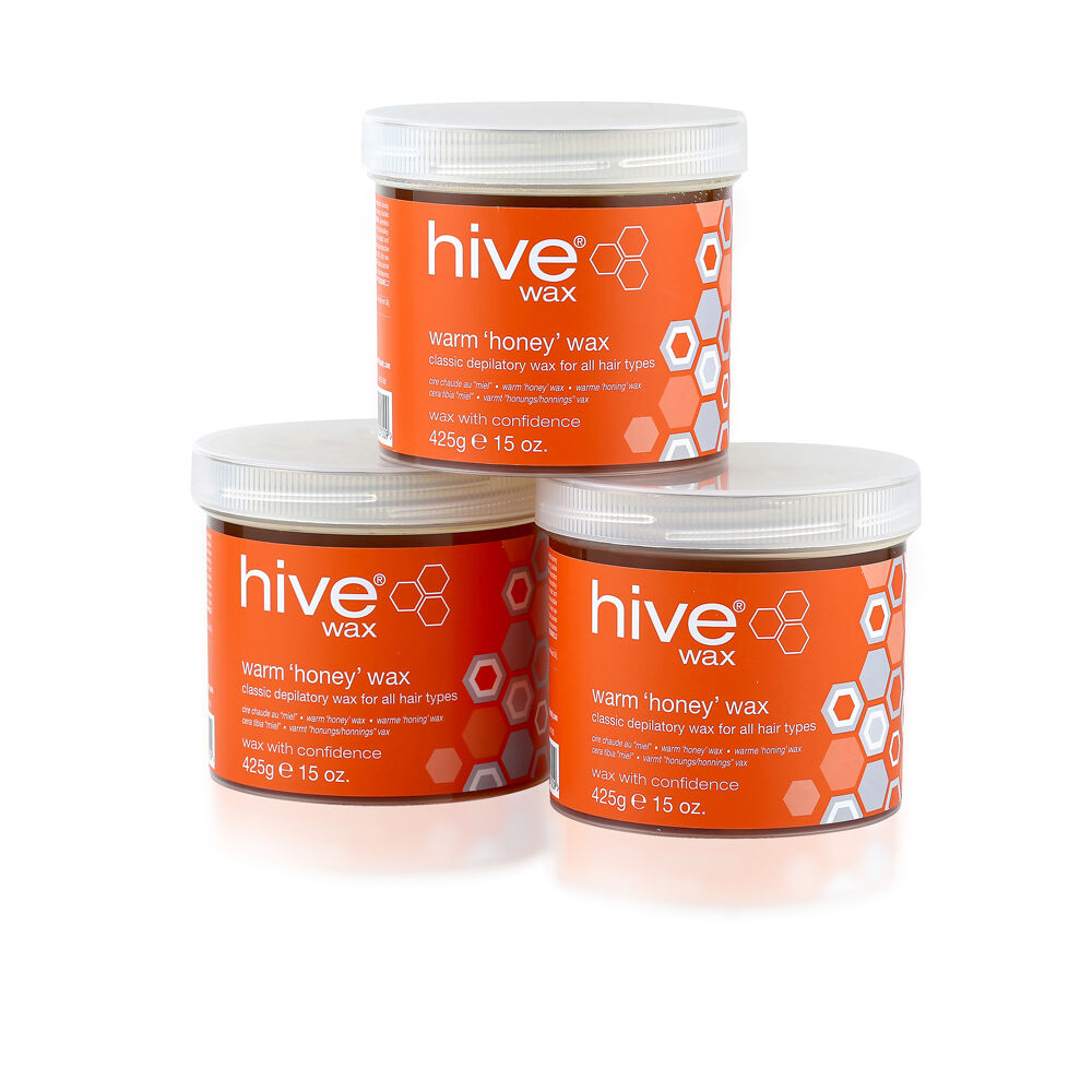Hive of Beauty Options Warm Honey Wax Pots, 3 x 425g | Warm & Crème Wax ...