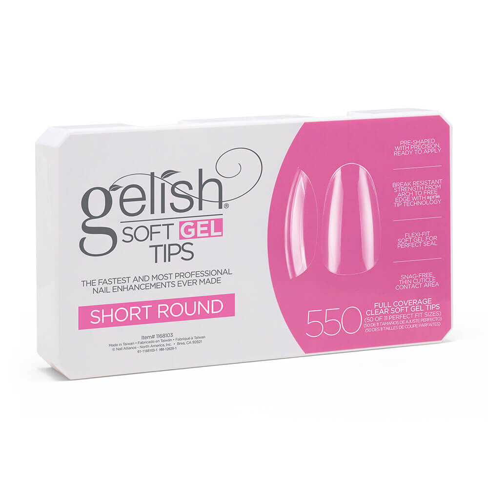 Gelish Soft Gel Tips - Short Round, Pack of 550 | Nail Tips, Forms ...