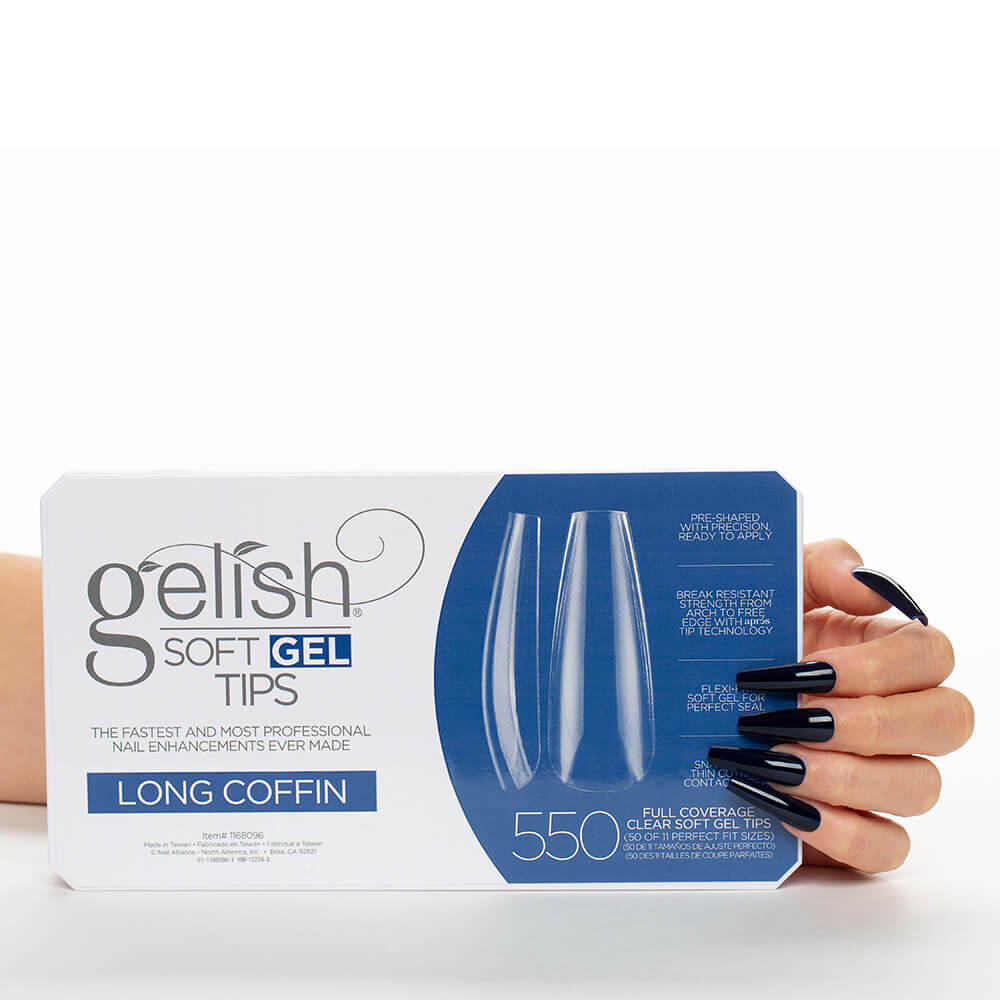 Gelish Soft Gel Tips - Long Coffin, Pack of 550 | Nail Tips Forms ...
