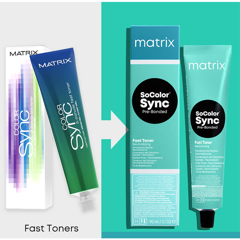 Matrix SoColor Sync Pre-Bonded Fast Toner - Anti Yellow 90ml | Demi ...