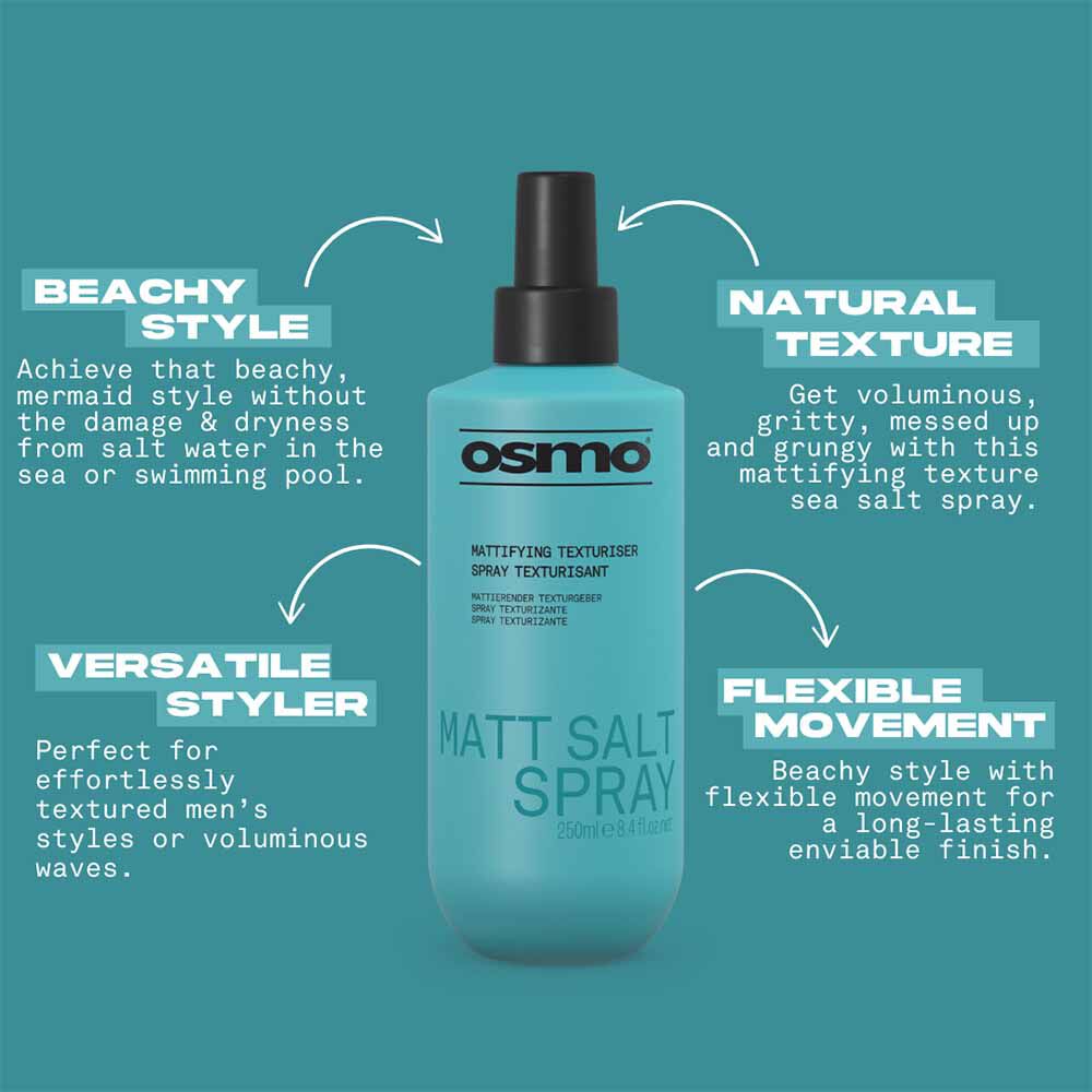 Osmo Mattifying Texturiser Matt Salt Spray 250ml | Hair Finishing ...