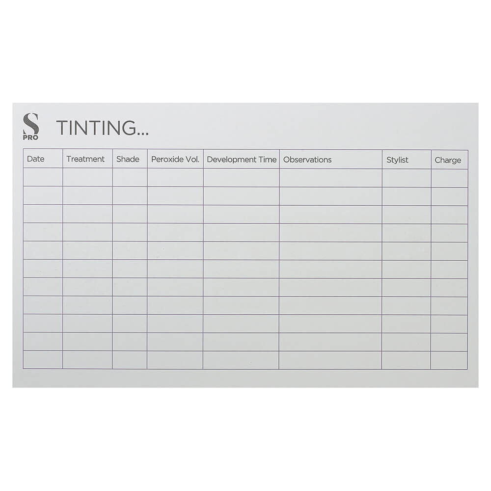 S-PRO Tint Record Cards, 1-pack | Stationery | Salon Services