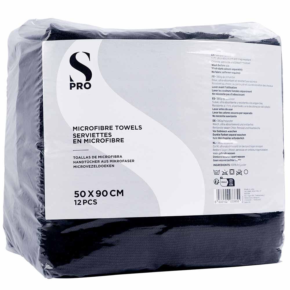 S-PRO Microfibre Towels Pack of 12 | Towels | Salon Services