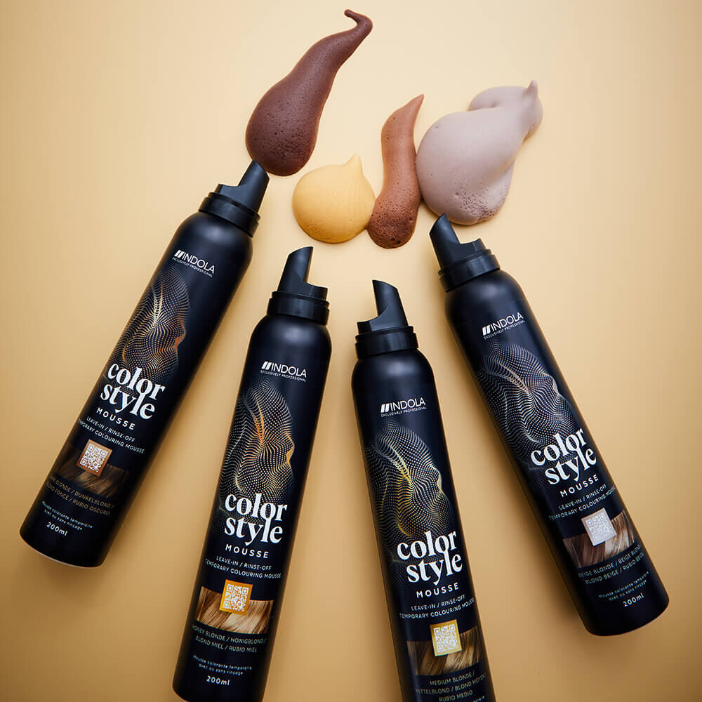 Indola Color Style Mousse Temporary Hair Colour - Beige Blonde 200ml ...