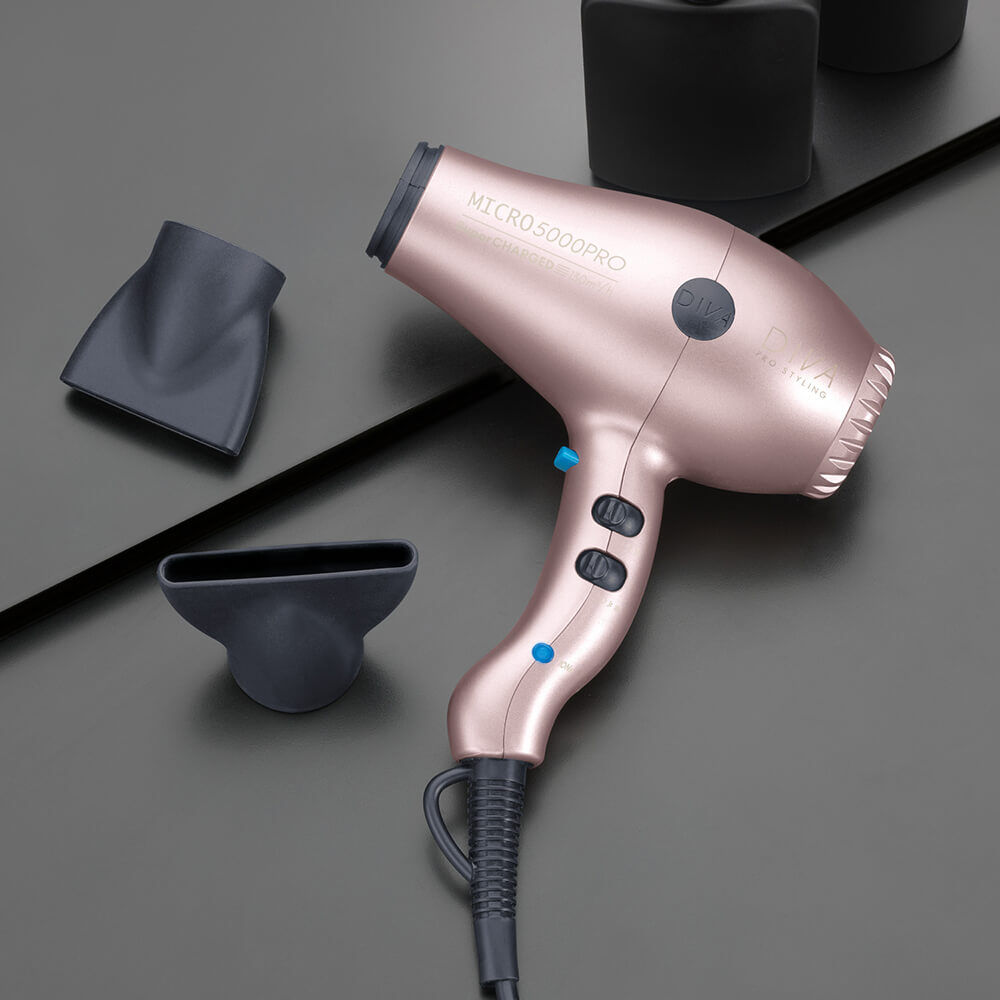 Diva Pro Styling Micro 5000 Pro Mini Hair Dryer, Millennial Pink | Hair ...